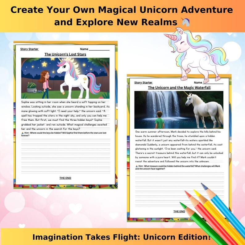 Unicorn Story Starters for Kids | Printable Creative Writing Prompts ...