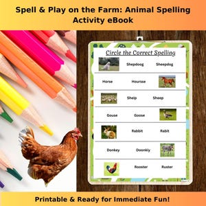 Farm Animal Spelling Activities for Preschool & Kindergarten ...