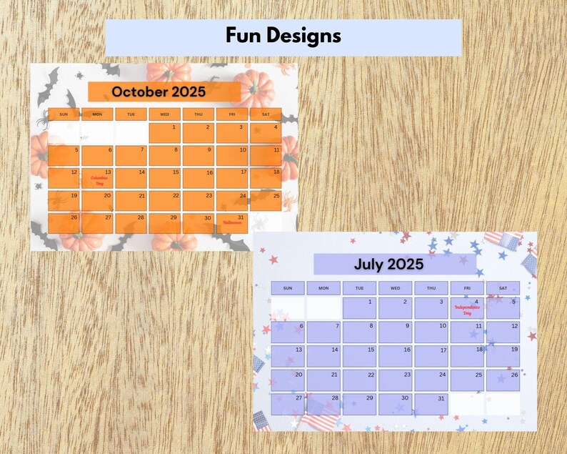 2025 Kids Calendar Printable | Fun, Cute Monthly Wall Planner ...