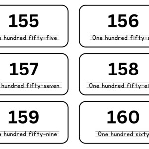 Number Flashcards 101-200, Counting Cards for Kindergarten, Grade 1 and ...