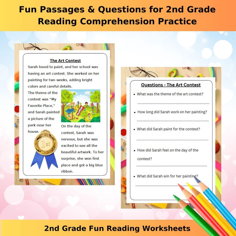 Reading Comprehension Sheets for Grades 1 and 2 | Ideal for ...