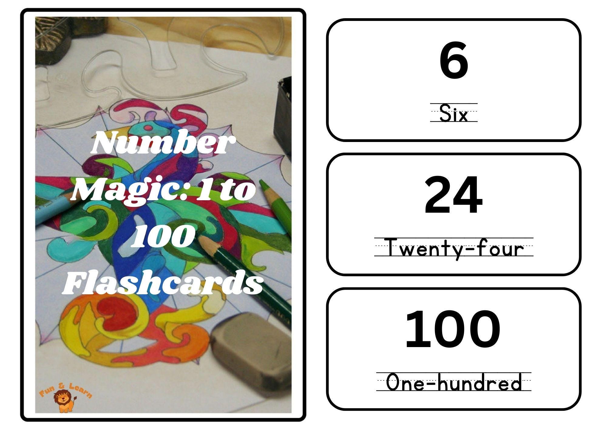 Number Flashcards 0-100, Math Learning Cards for Kids, Homeschool ...