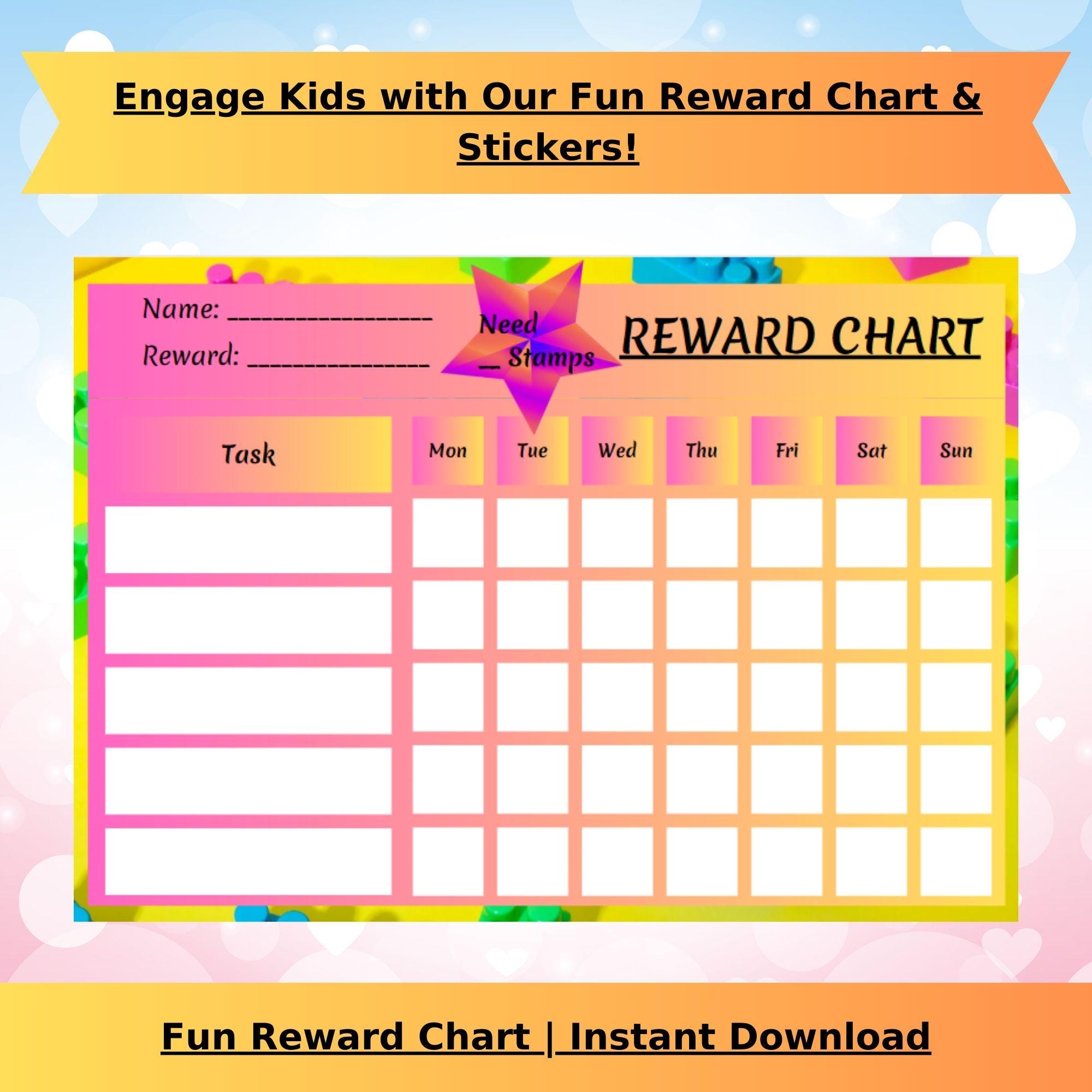 Personalized Weekly Reward Chart | Printable DIY Kids Routine Chart | 5 ...