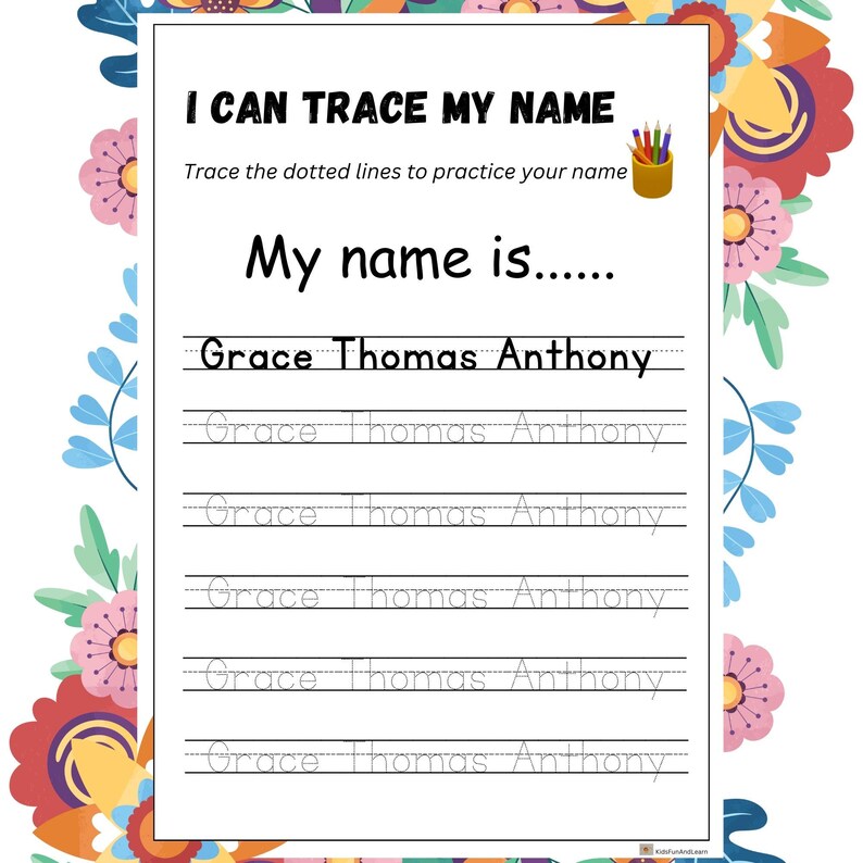 Personalized Name Tracing Workbook | Custom Handwriting Practice for ...