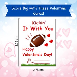 Printable Football Valentine Cards Set, Soccer Cards, Class Valentines ...