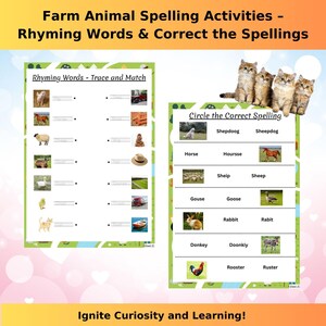 Farm Animal Spelling Activities for Preschool & Kindergarten ...