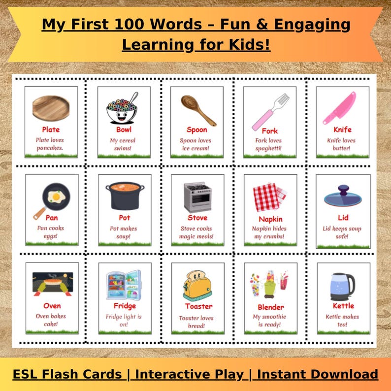 100 First Words Flashcards – Printable ESL Worksheets for Toddlers ...