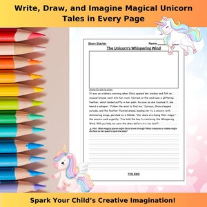 Unicorn Story Starters for Kids | Printable Creative Writing Prompts ...