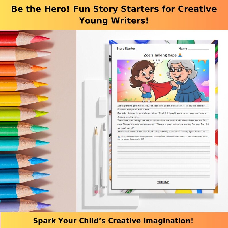 Superhero Writing Prompts for Kids | Printable Build-a-story Worksheets ...