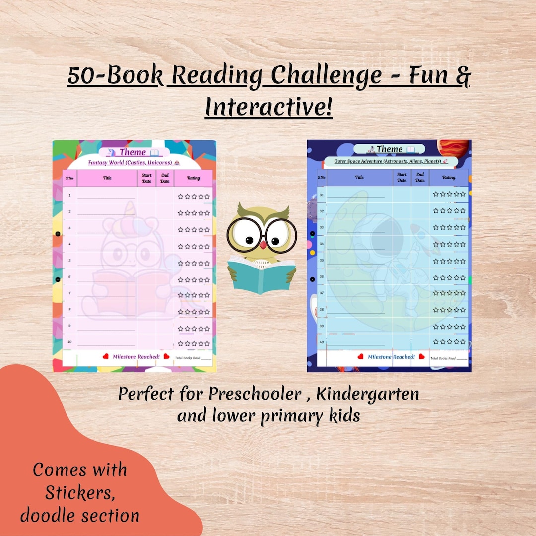 Reading Log - 50-book Challenge Tracker Printable | Book Journal & TBR ...