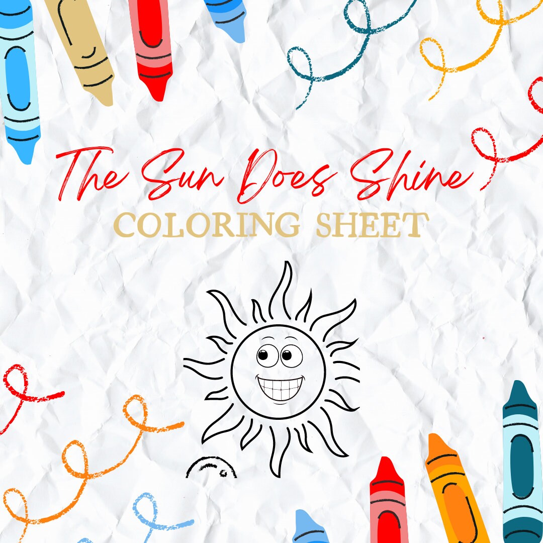 The Sun Does Shine - Minimalist Coloring Sheet PDF | Inspirational ...