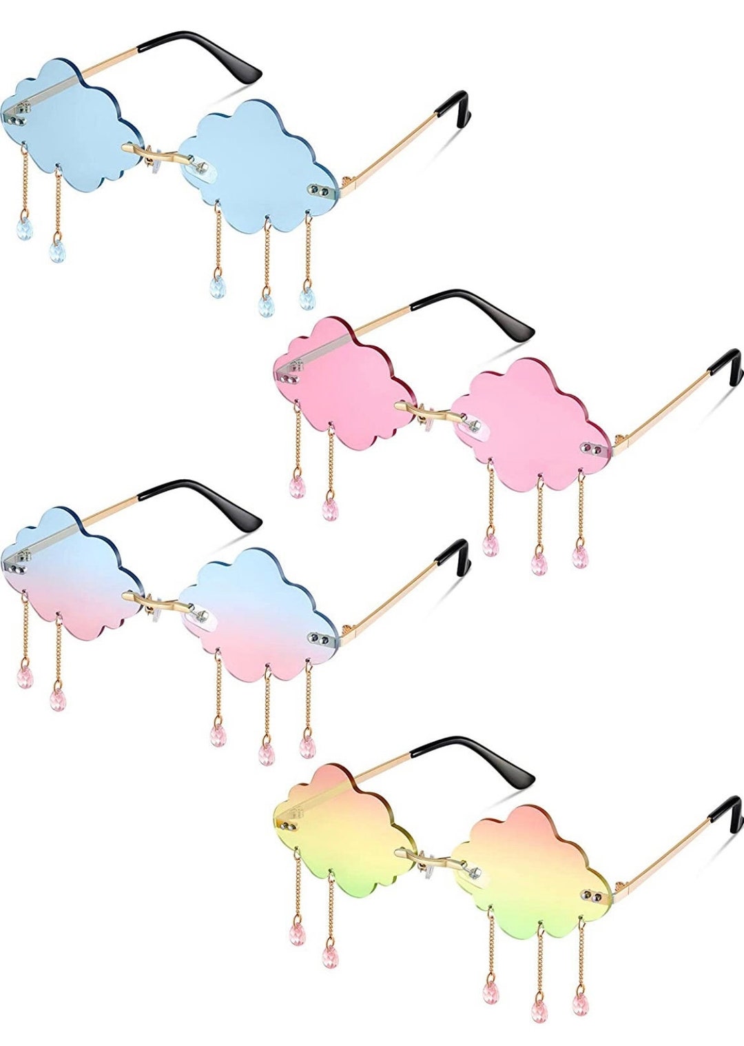 Rimless Cloud Sunglasses Multi Color Frameless Sunglasses Etsy