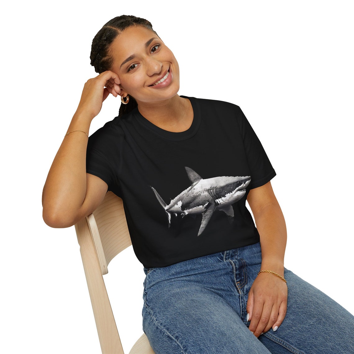 ASCII Art Shark T-shirt: Unisex Marine Life Tee - Etsy