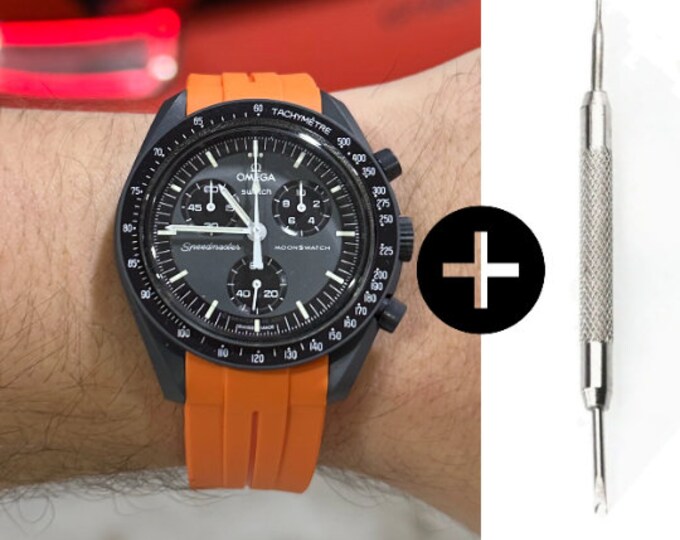 Orange Rubber Watch Strap for Omega X Swatch Speedmaster Moonswatch - Etsy