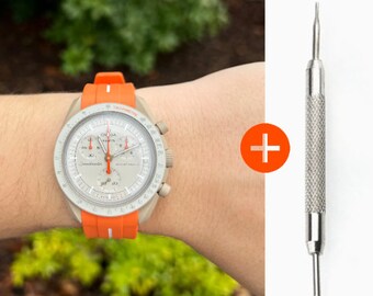 Orange Rubber Watch Strap for Omega X Swatch Speedmaster - Etsy