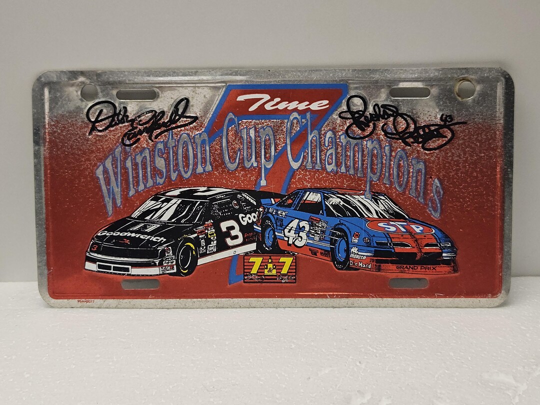 NASCAR License Plate DALE Earnhardt and Richard Petty 7 Times Win - Etsy