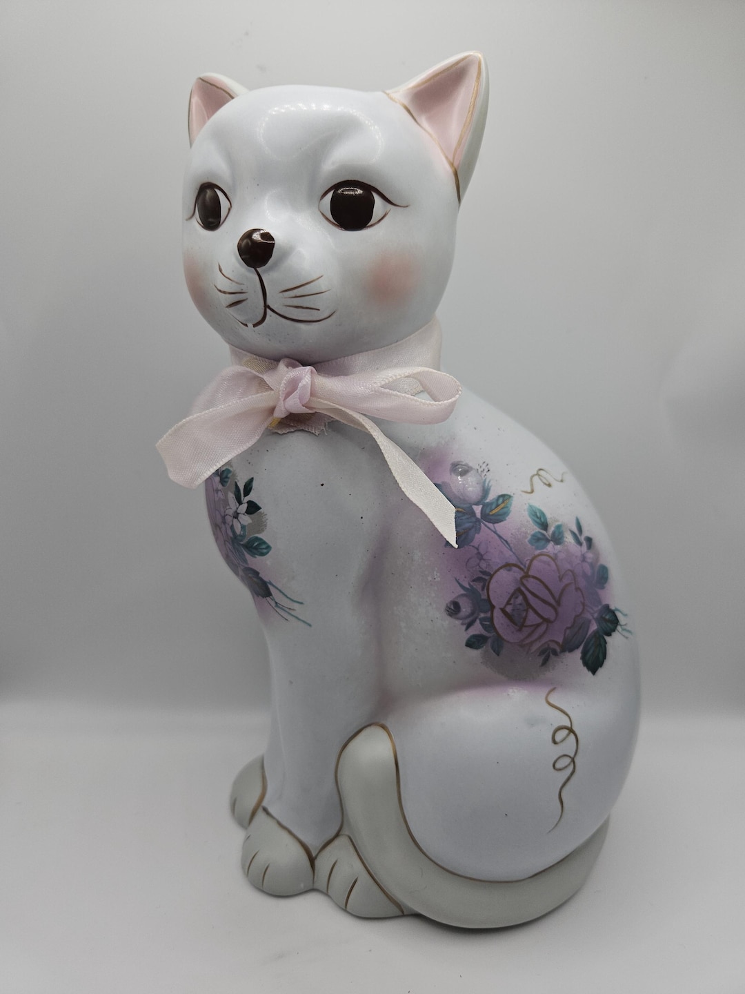 Sitting Cat Figurine Large Ceramic Statue - Etsy