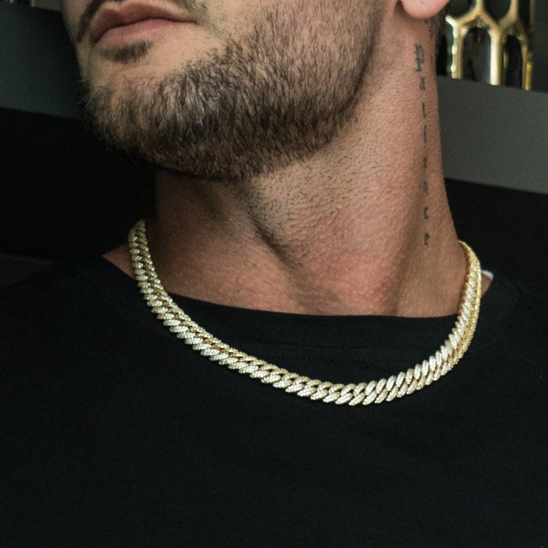 Iced Cuban Chain 10MM - Silver or Gold - Etsy