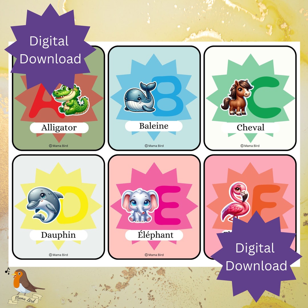 Cartes Mémoire Animaux Français | Prématernelle | Alphabet With Animals ...