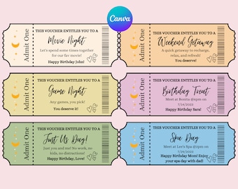 Editable Birthday Voucher Template Bundle Surprise - Etsy