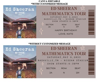 Printable Ticket Ed Sheeran - Etsy