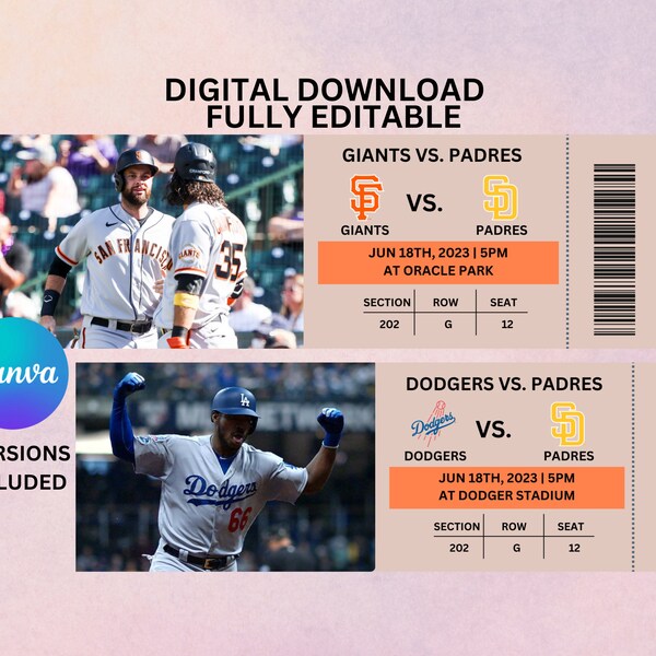 Baseball Game Tickets - Etsy