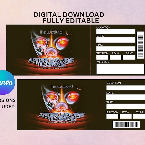 The Weeknd Ticket Custom - Etsy