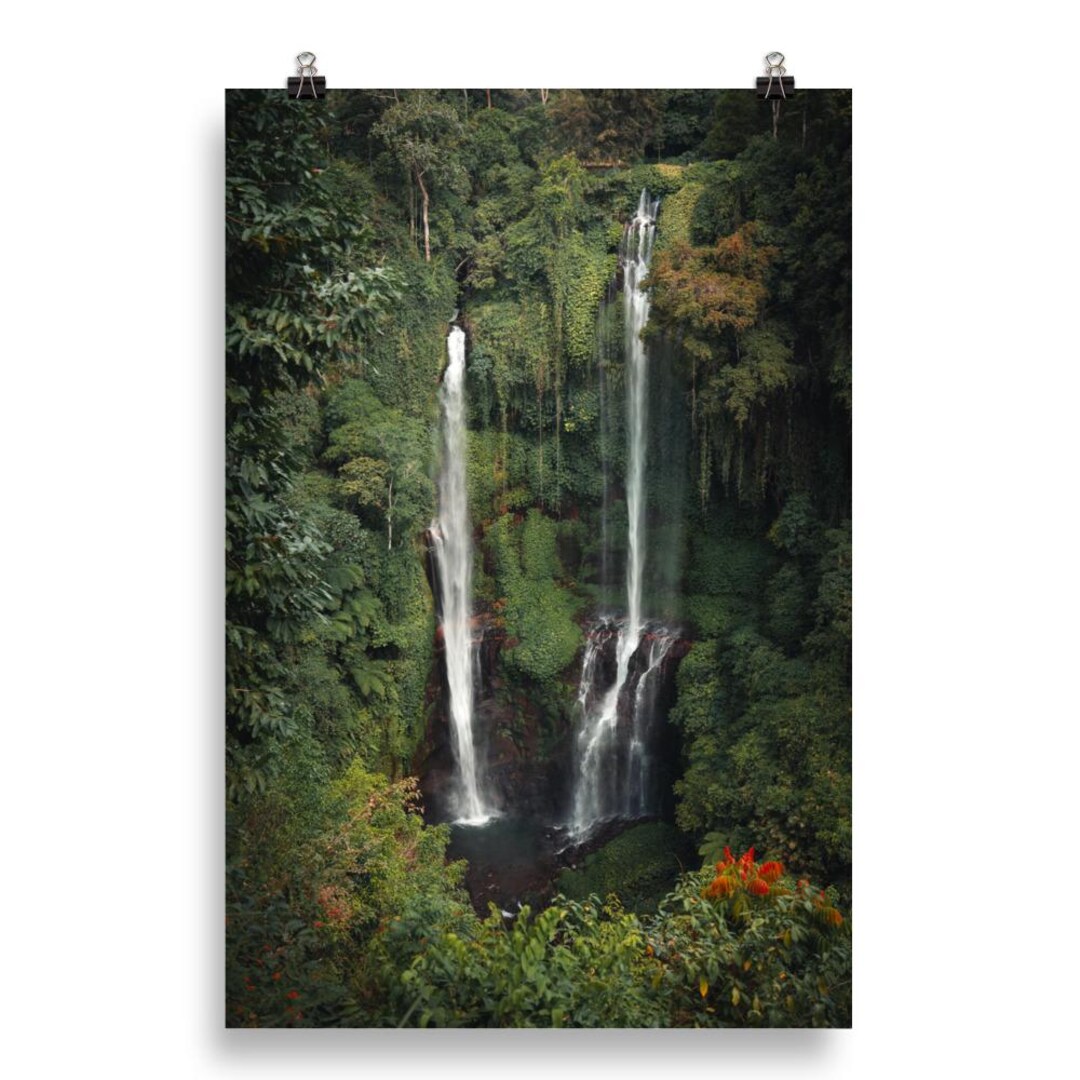 Jungle Waterfall Photography Print | Landscape Wall Art | Home or ...