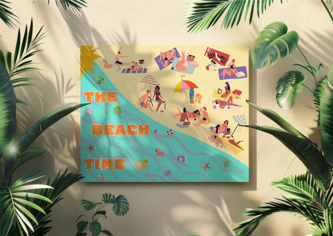 Beach Summer Art "the Beach Time" for Home-room-beach Decor, Popular ...