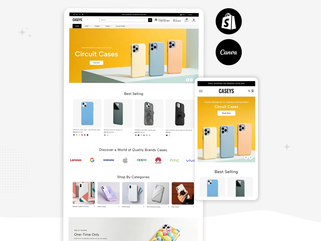 Mobile Accessory Shopify 2.0 Template Protective Case Shopify Theme - Etsy