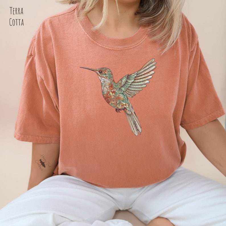 Boho Floral Hummingbird Shirt, Nature Shirt, Bird Shirt, Summer Shirt ...