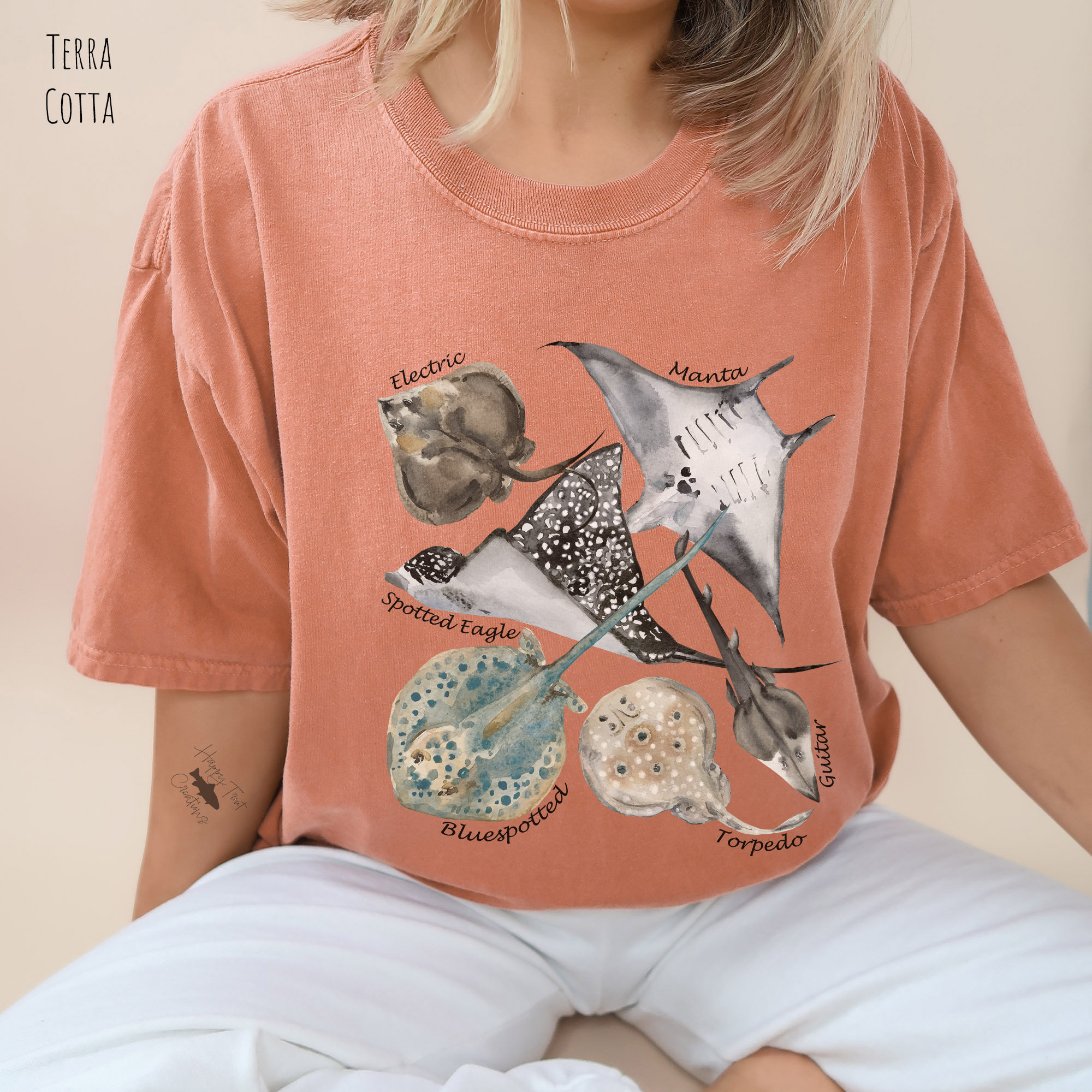 Unisex Ocean Rays Tee, Stingray Manta Ray Ocean Sealife T-shirt, Marine ...