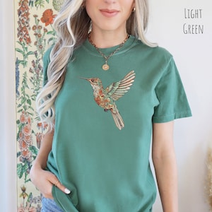 Boho Floral Hummingbird Shirt, Nature Shirt, Bird Shirt, Summer Shirt ...