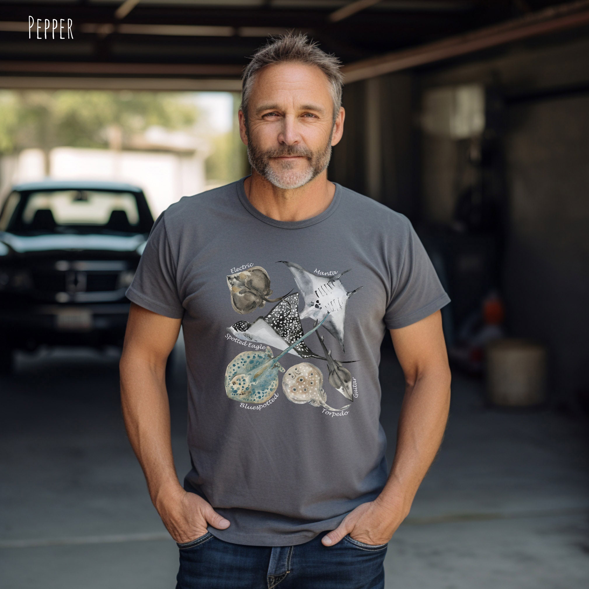 Unisex Ocean Rays Tee, Stingray Manta Ray Ocean Sealife T-shirt, Marine ...