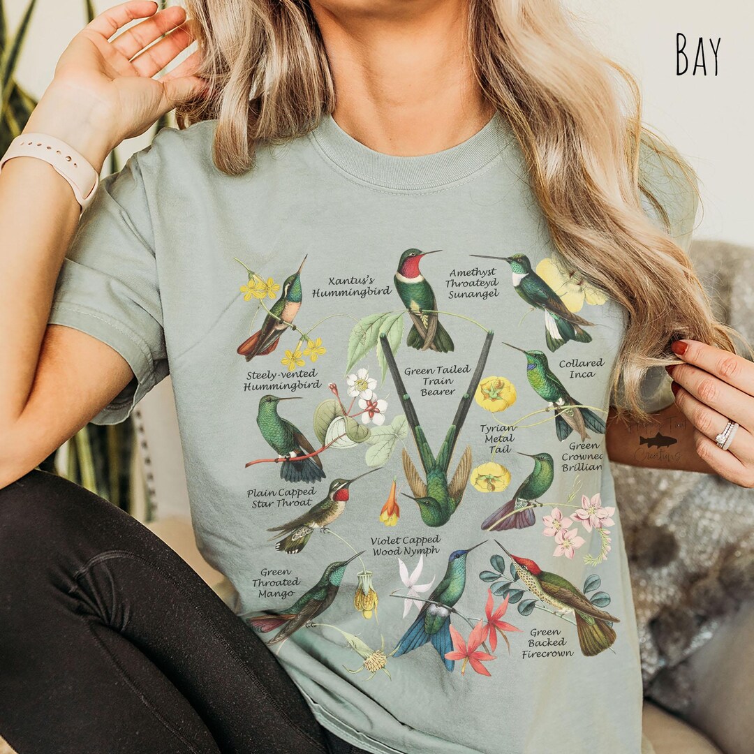 Vintage Hummingbird ID Comfort Colors Tee, Hummingbird Shirt, Bird ...