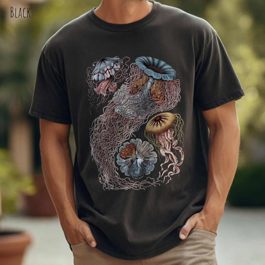 Men's Vintage Jellyfish Shirt, Ocean Lover Tshirt, Marine Biologist T ...