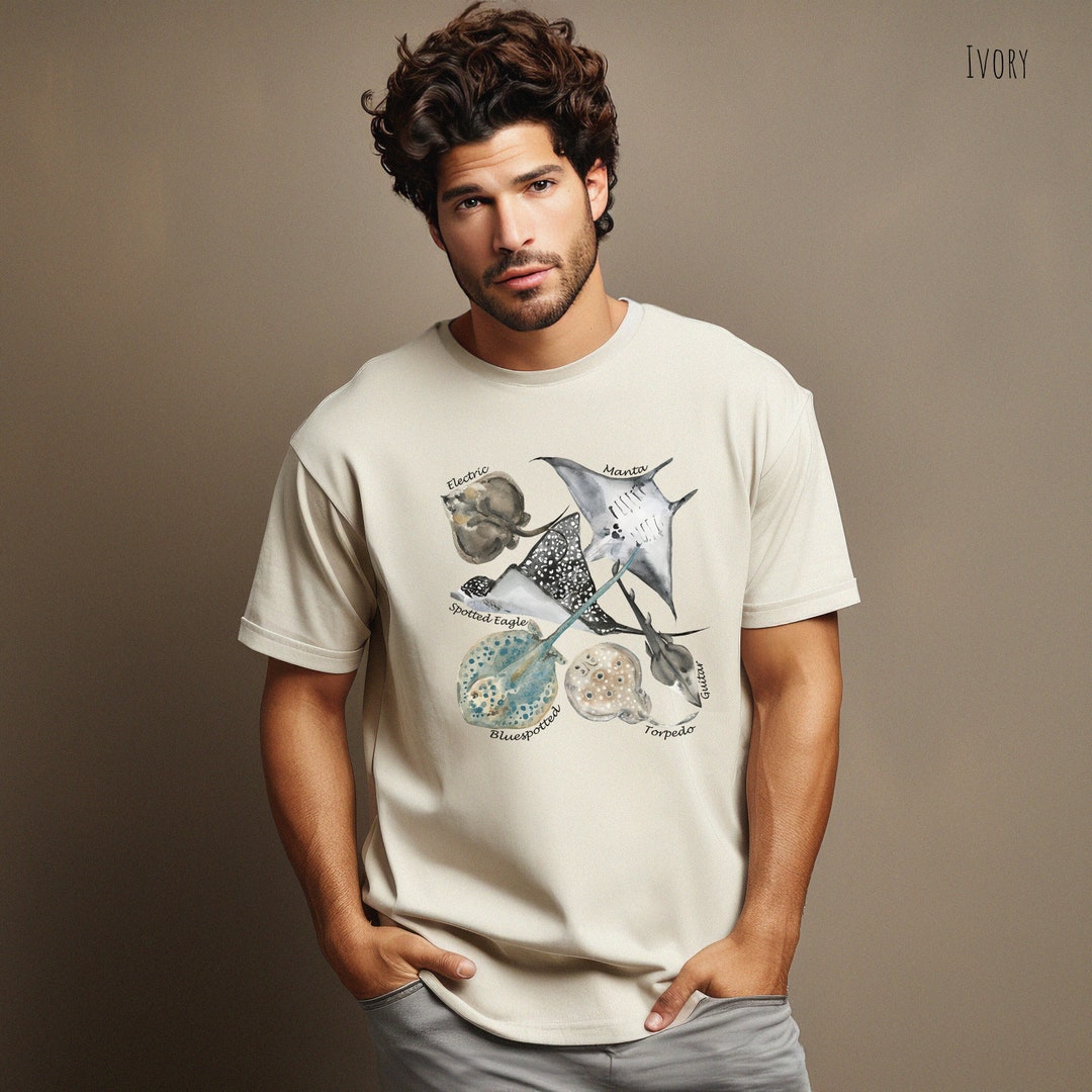 Unisex Ocean Rays Tee, Stingray Manta Ray Ocean Sealife T-shirt, Marine ...