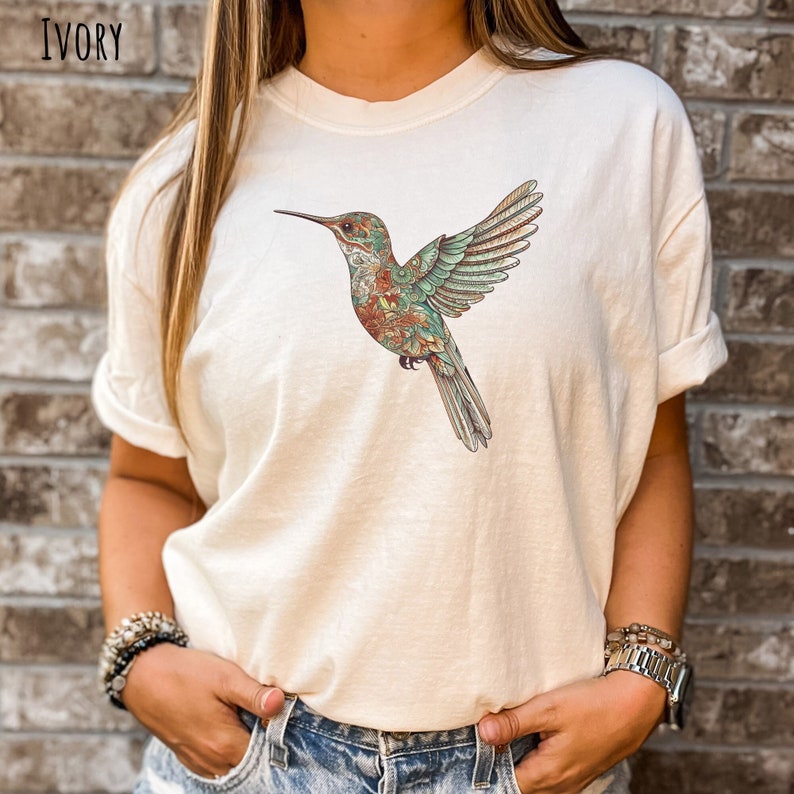Boho Floral Hummingbird Shirt, Nature Shirt, Bird Shirt, Summer Shirt ...