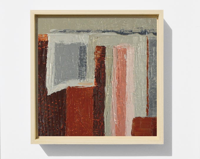 Original Minimalist Painting, Framed Abstract Oil Painting on Canvas ...