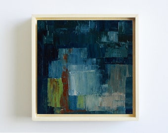 One of a Kind Original Abstract Oil Painting, Small Framed Painting on ...