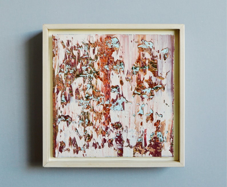 Original Small Abstract Painting, Framed Textured Painting on Canvas ...