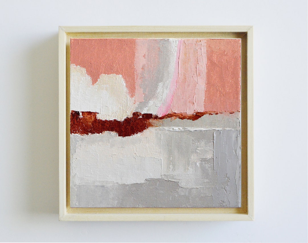 Original Abstract Oil Painting Small Framed Wall Art on - Etsy