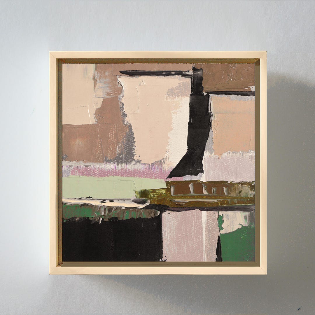 Modern Abstract Oil Painting: Earth Tones Framed Canvas Art - Etsy