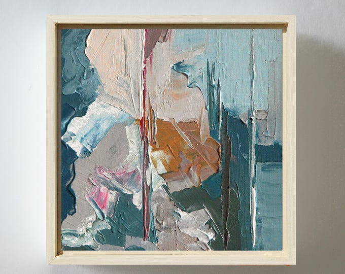 Original Small Abstract Oil Painting, One of a Kind Textured Art on ...