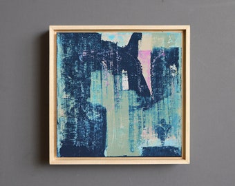 One of a Kind Original Abstract Oil Painting, Small Framed Painting on ...