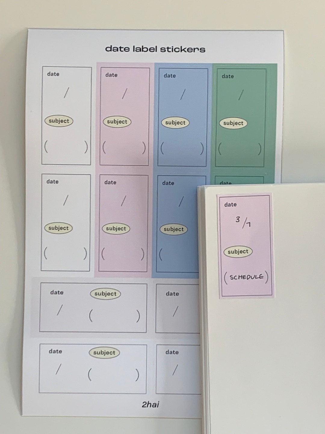 Date Label Stickers for Organizing, Journaling, Weekly, Subject ...