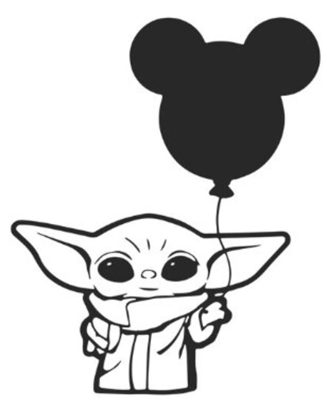 Plotter Svg Cricut Star Wars Grogu Balloon Mandalorian Template - Etsy