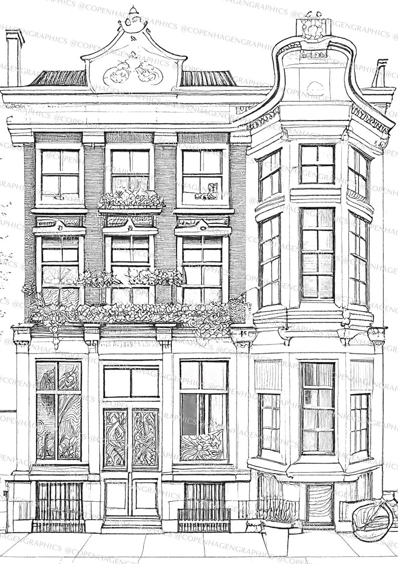 Coloring Book 30 Houses Adult Coloring Book coloring Book Pdf coloring ...