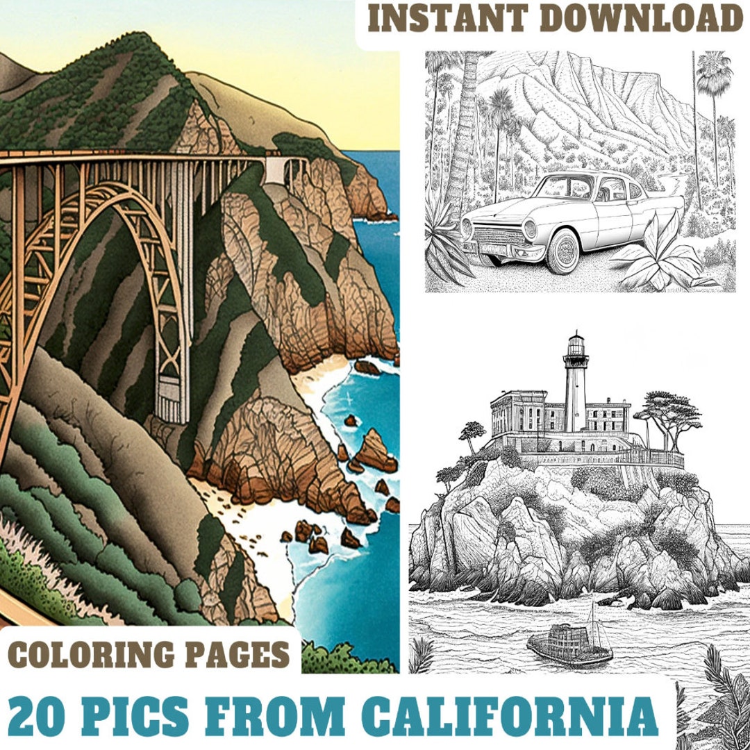 Coloring Book | 20 Pics of Cali | Adult Coloring Book | Coloring Book ...