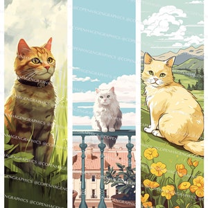 15 Cat Bookmarks Marque Page, Instant Download, Bookmark Bundle, Cute ...
